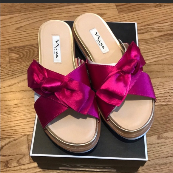 Nina | Shoes | Nina Crystal Magenta Slides | Poshmark